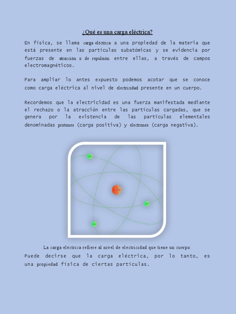 Qué Es Una Carga Eléctrica | PDF | Carga eléctrica | Electricidad
