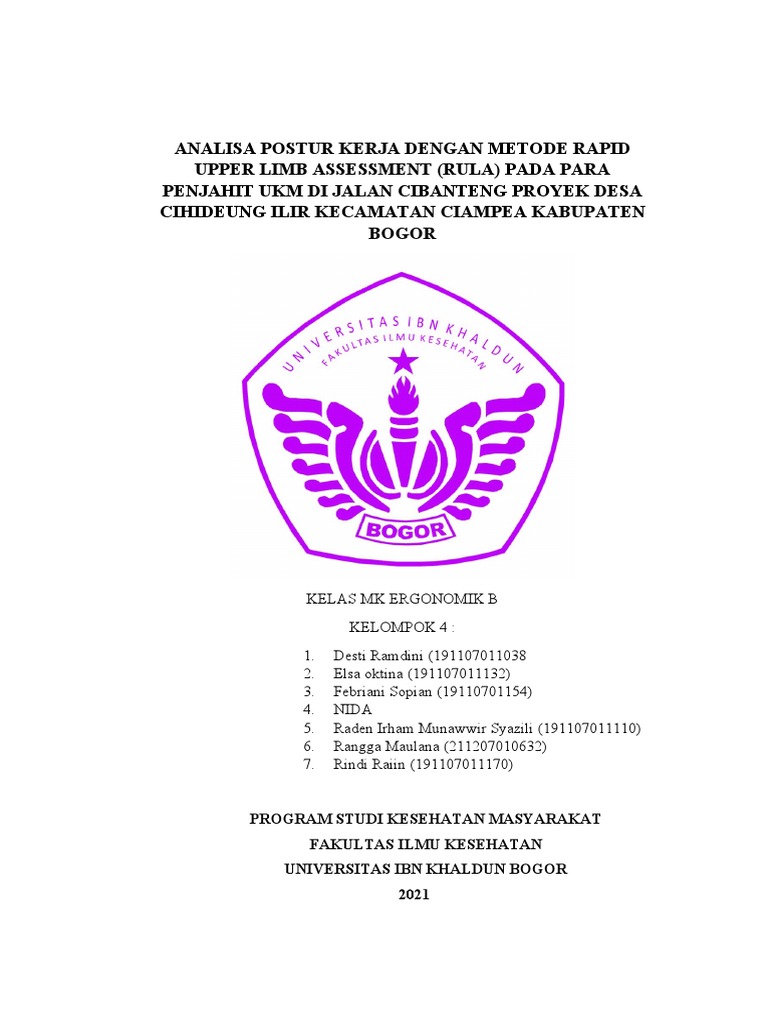 Analisa Postur Kerja Dengan Metode Rapid Upper Limb Assessment | PDF
