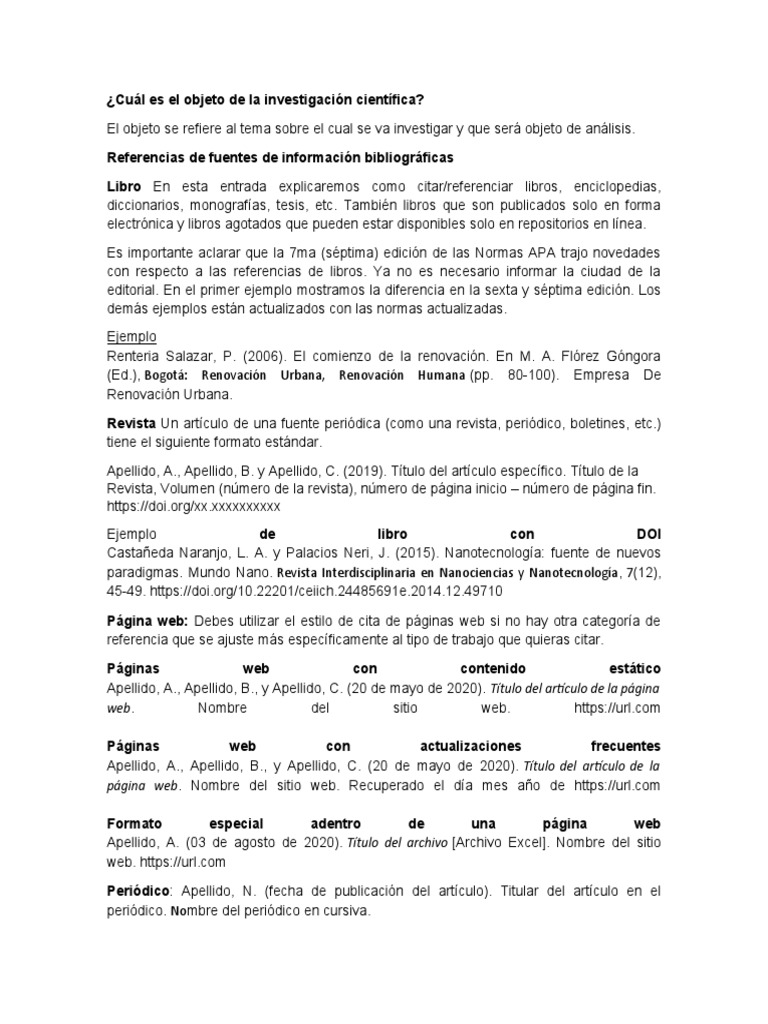 Cuál Es El Objeto de La Investigación Científica | PDF | Bibliografía ...