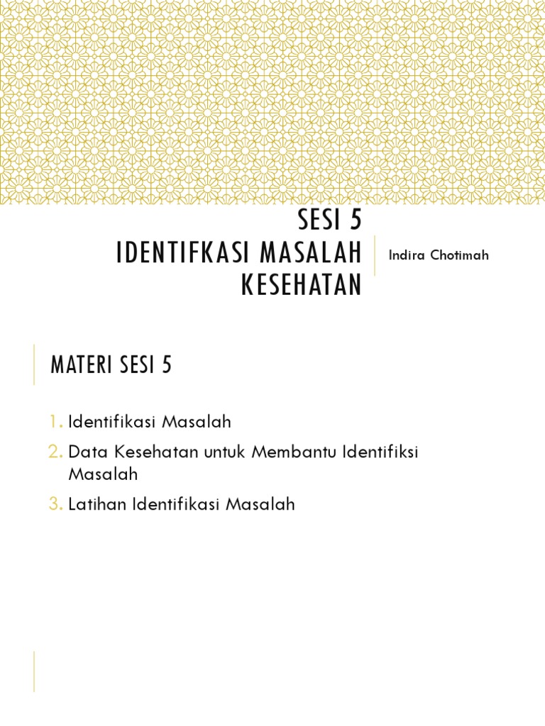 Sesi 5 - Identifikasi Masalah Kesehatan | PDF