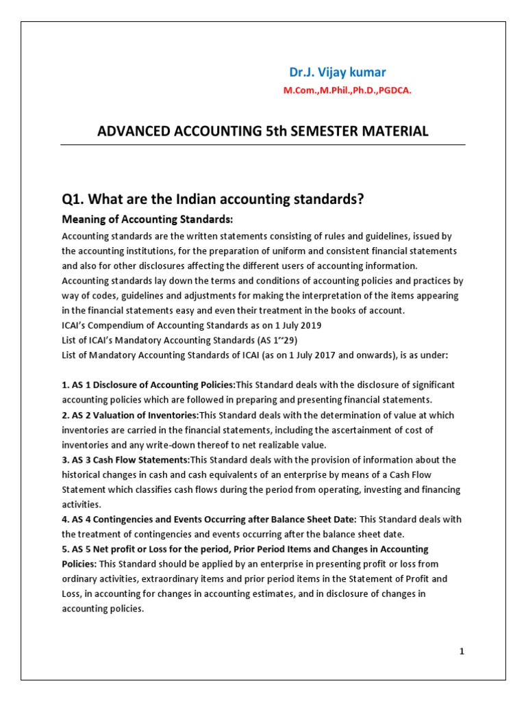 5th SEM ADVANCED ACCOUNTING MATERIAL - pdf298 | PDF | Stocks ...