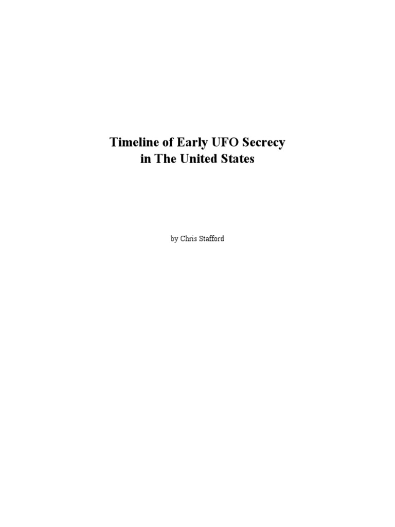 Timeline of Early UFO Secrecy in The United States (2016) | PDF ...