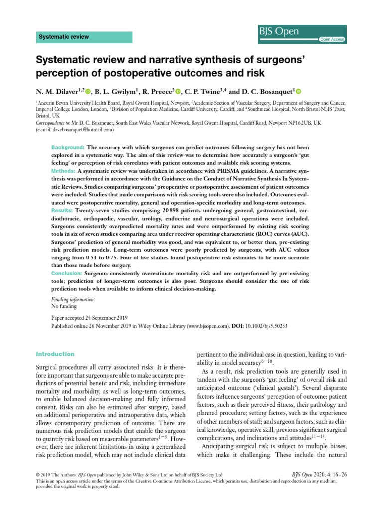 Example Systermatic Review and Narrative Synthesis | PDF | Surgery ...