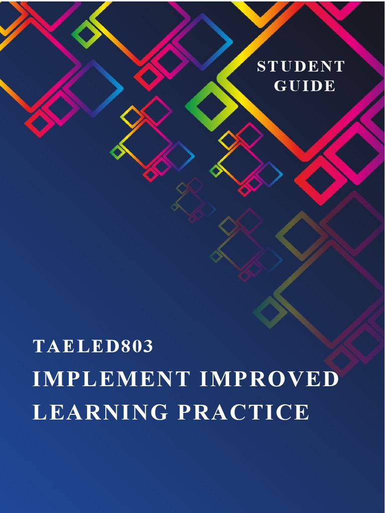 TAELED803 Student Guide | PDF | Instructional Design | Learning