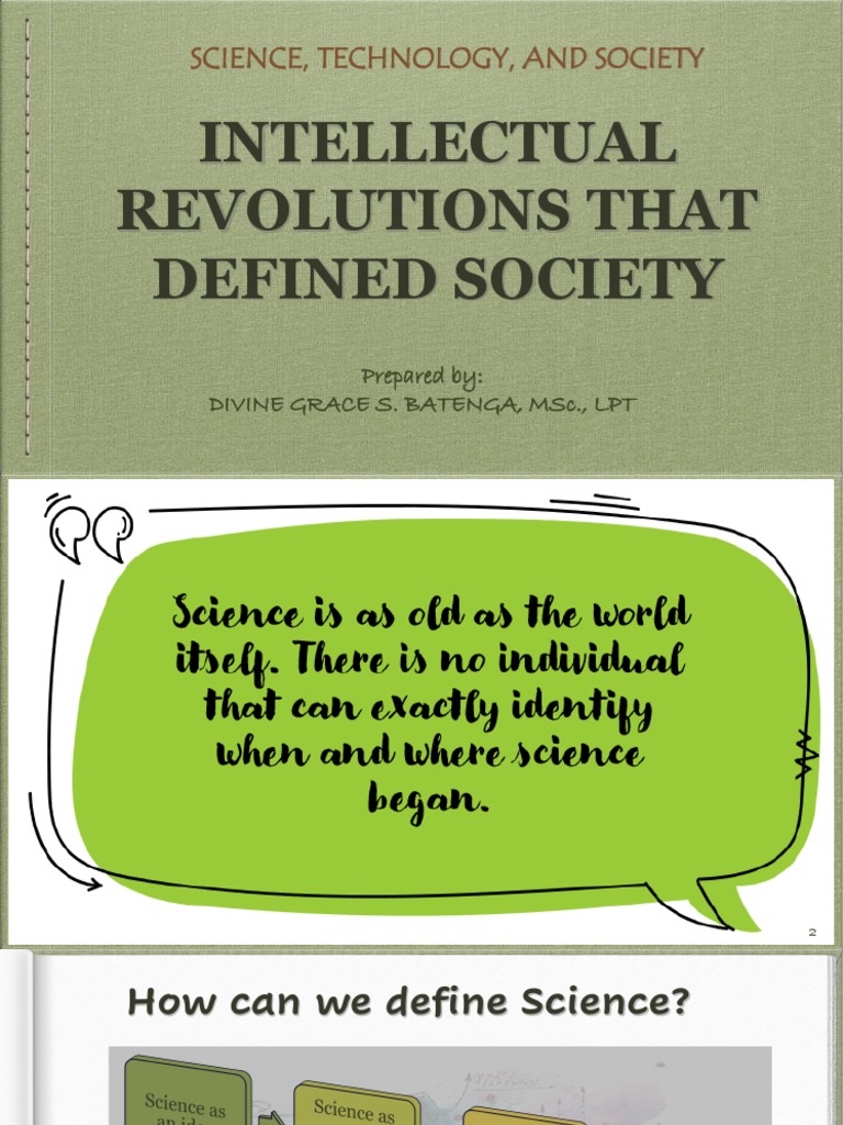 STS Lecture 4 Part 1 Intellectual Revolution That Defined Society PDF | PDF