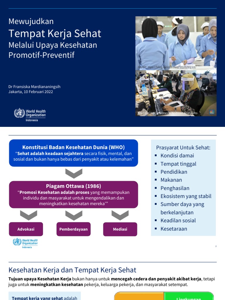 Tempat Kerja Sehat - Upaya Kesehatan Promotif Preventif | PDF