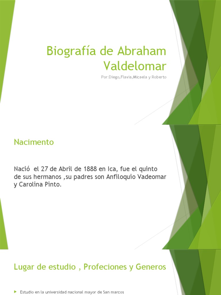 Biografía de Abraham Valdelomar | PDF