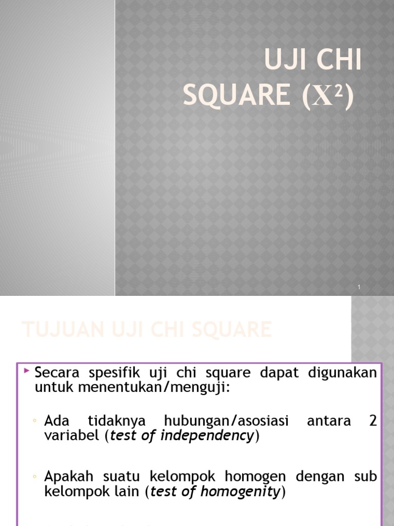 Analisis Uji Chi-Square dan Aplikasinya | PDF