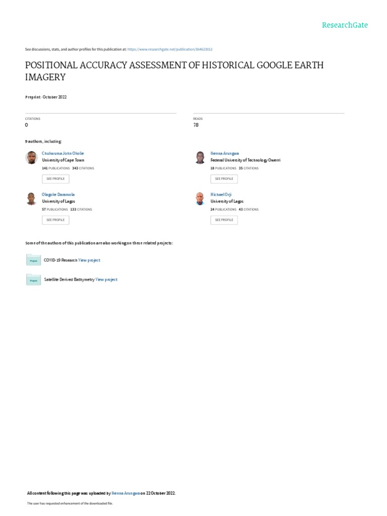 Positional Accuracy Assessment Of Historical Googl Pdf Geographic