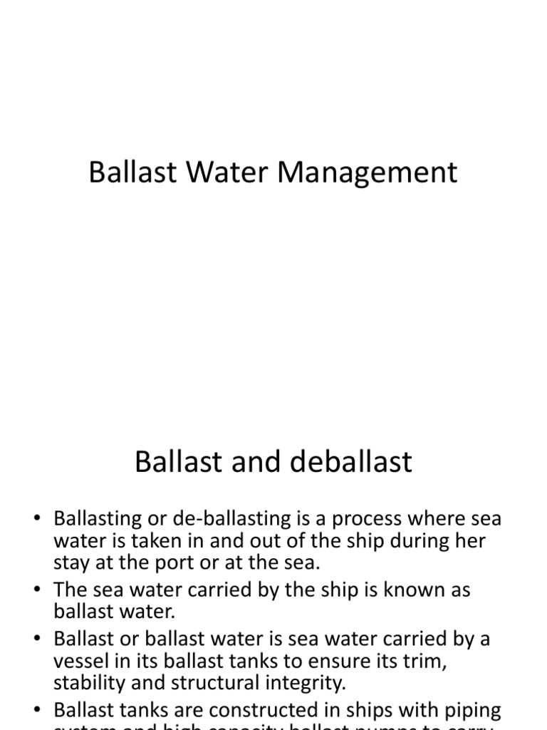 Ballast Water Management Procedures | PDF | Ships | Water