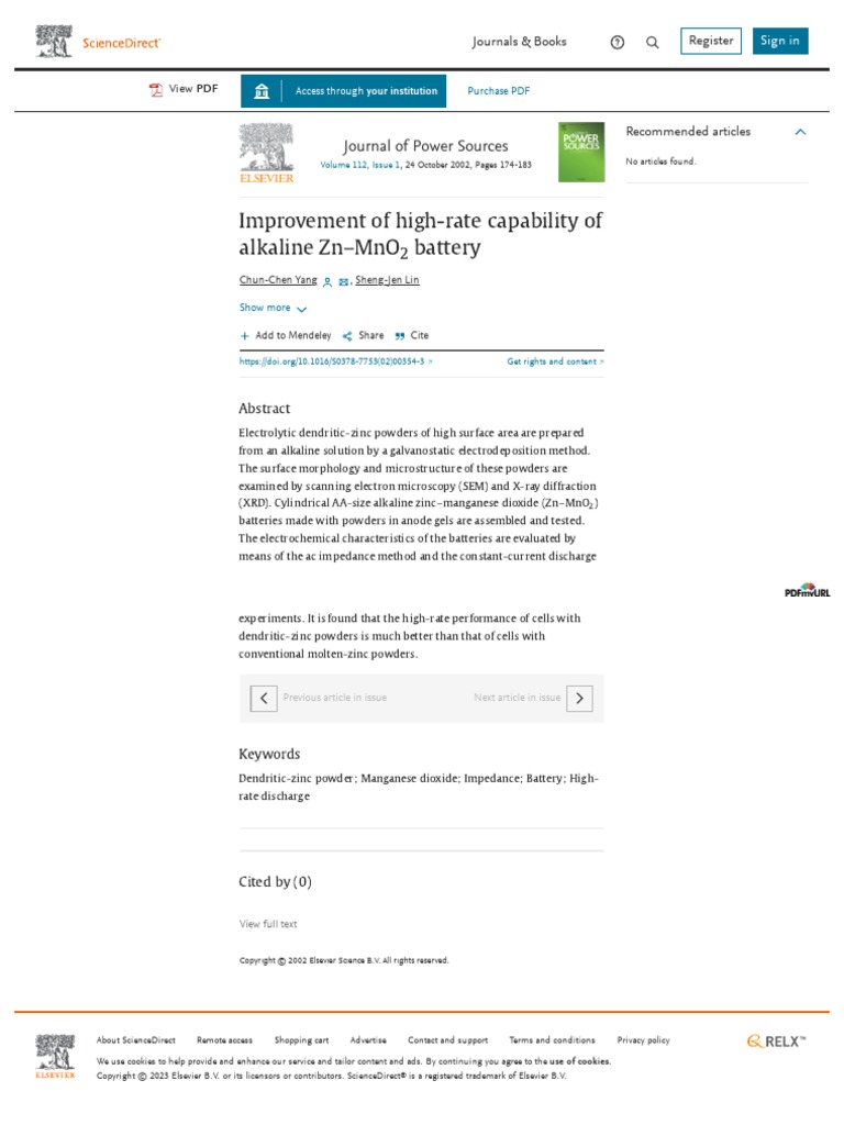 WWW Sciencedirect Com Science Article Abs Pii S0378775302003543 PDF | PDF | Chemistry | Physical ...