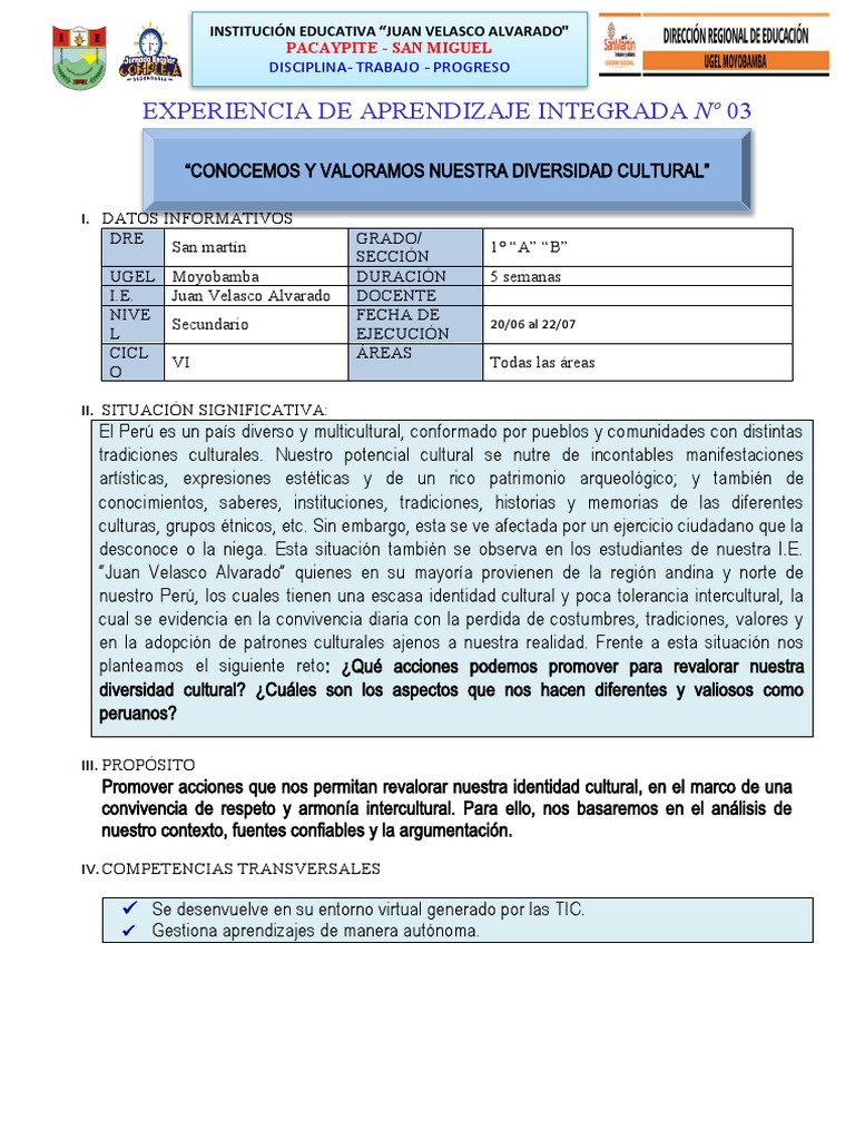Experiencia de Aprendizaje #3 | PDF | Perú | Enseñando