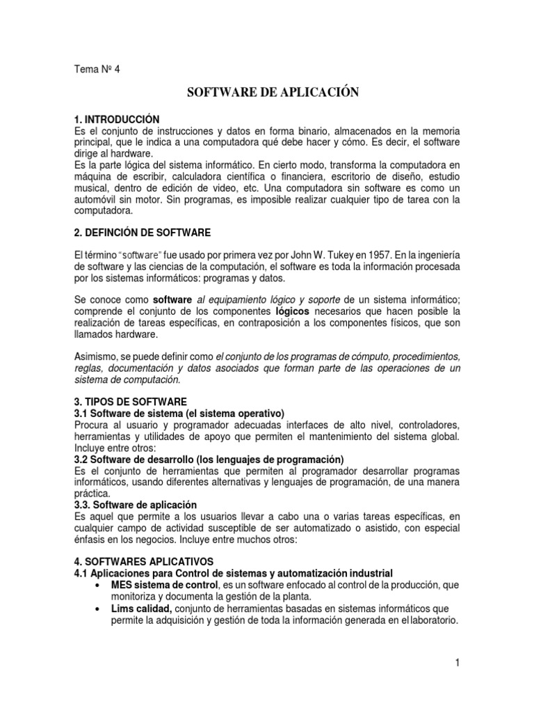 Tipos y Usos del Software de Aplicación | PDF | Software | Informática