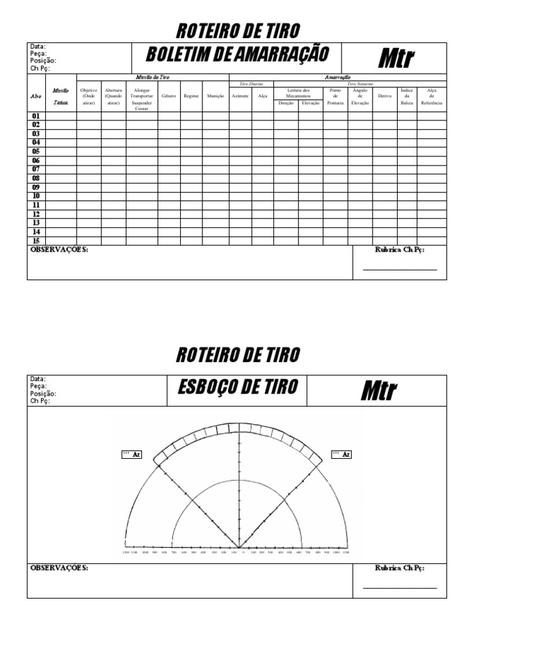 Roteiro de Tiro MTR | PDF