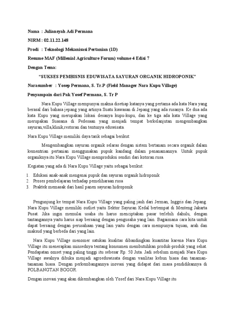 Juli - Resume MAF 18 Feb 2023.1 | PDF