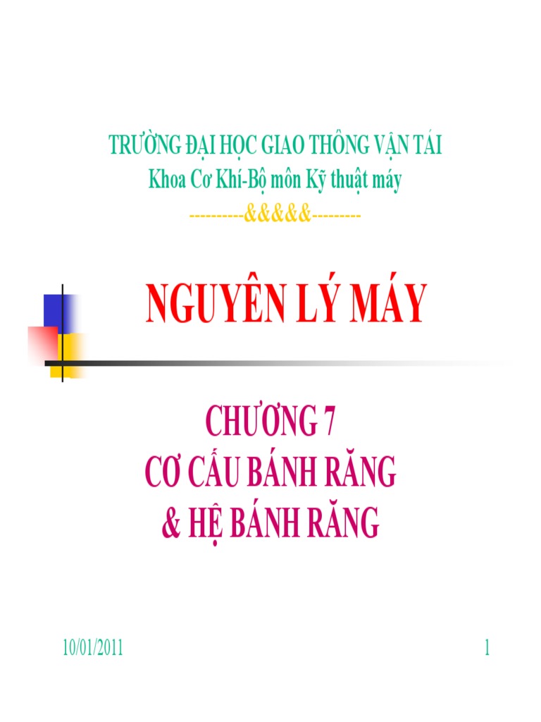 Chuong 7 Co Cau Banh Rang Va He Banh Rang PDF | PDF