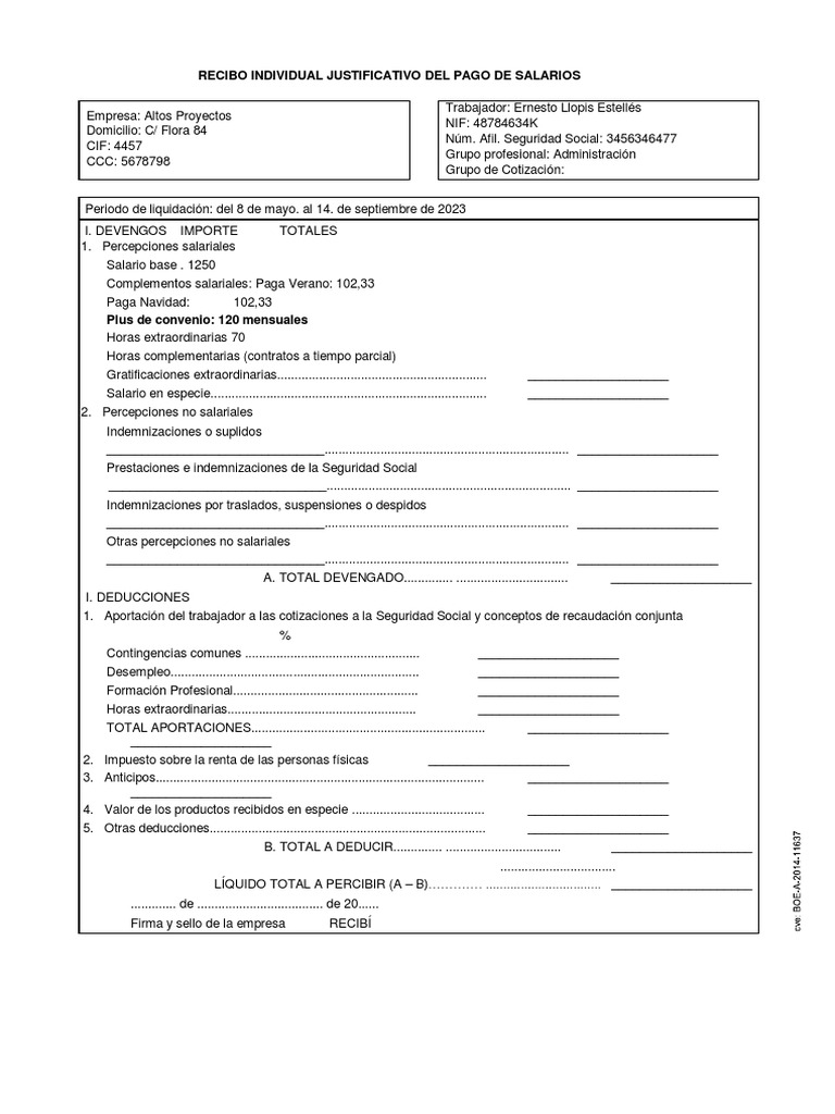 Completar Nomina FOL | PDF