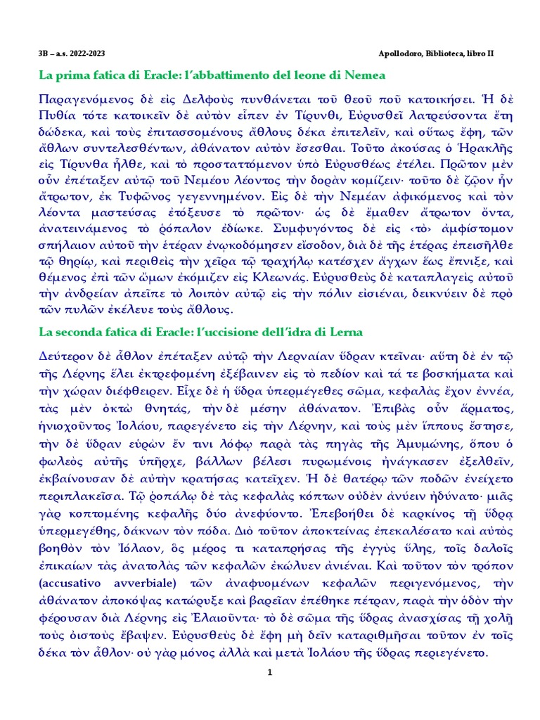 fatiche di Eracle 3B.docx | PDF