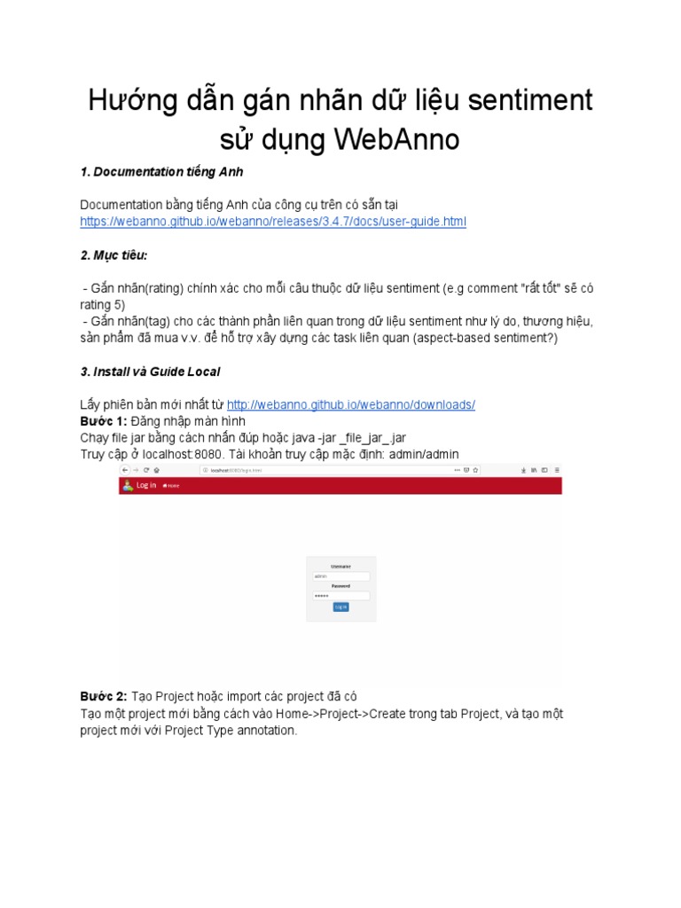 Hướng dẫn gán nhãn dữ liệu với WebAnno | PDF