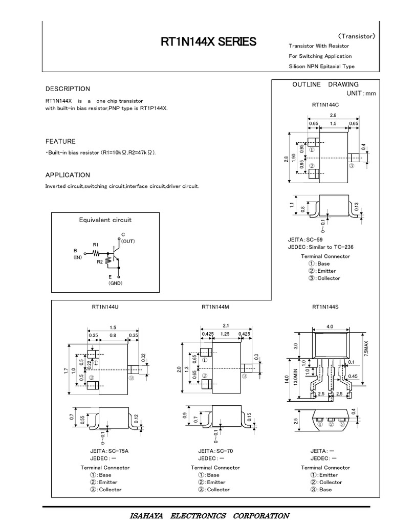 rt1n144c_rt1n144m_rt1n144s_rt1n144u.pdf | PDF | Bipolar Junction Transistor | Transistor