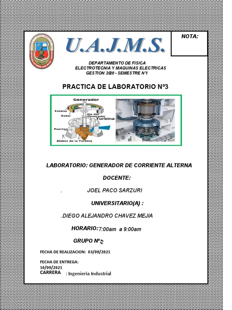 Practica 3 Electro | PDF | Generador eléctrico | Ingenieria Eléctrica