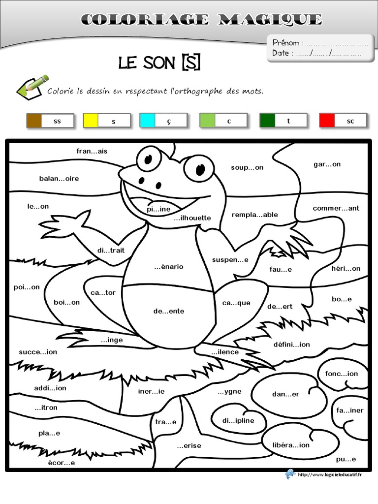 Coloriage Magique Orthographe Son S | PDF