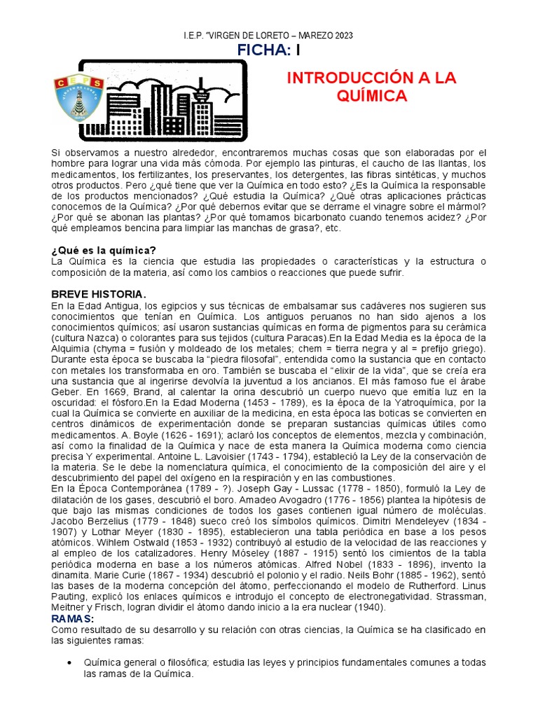 Introduccion A La Quimica | PDF | Teoría | Química