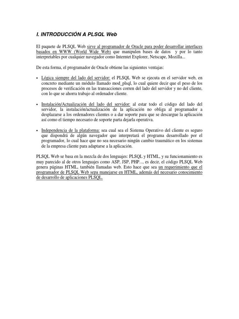 PL-SQL Web | PDF | Redes | Internet y web