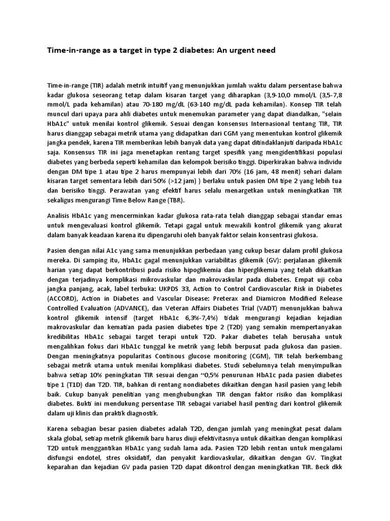 TIR Pada DM Tipe 2 | PDF