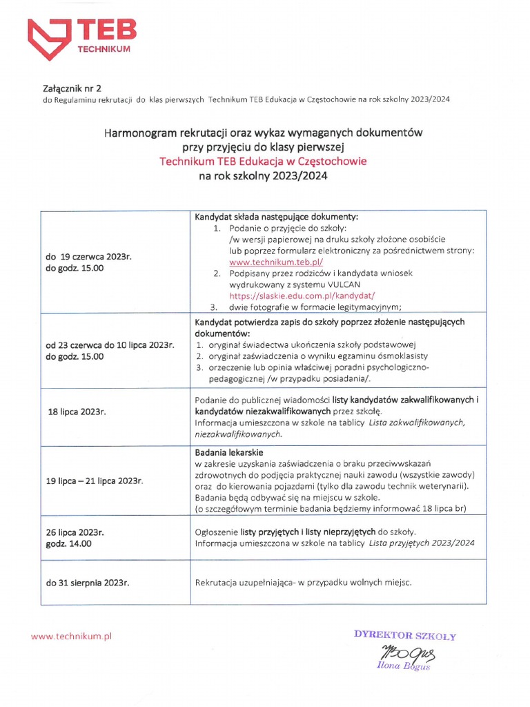 CZE Harmonogram | PDF