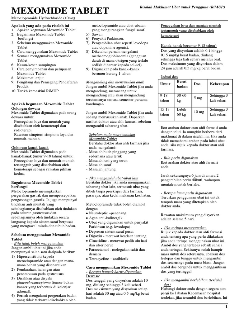 Maxomide Info Leaflet | PDF
