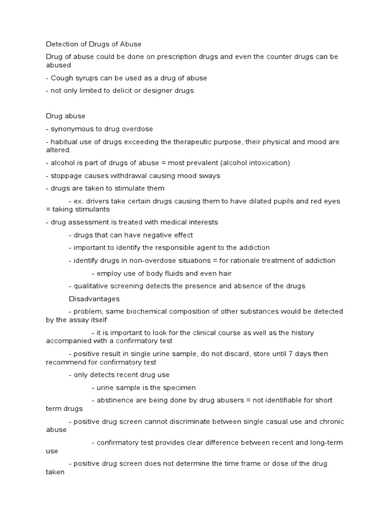 D. Detection of Drugs of Abuse | PDF | Drug Test | Chromatography