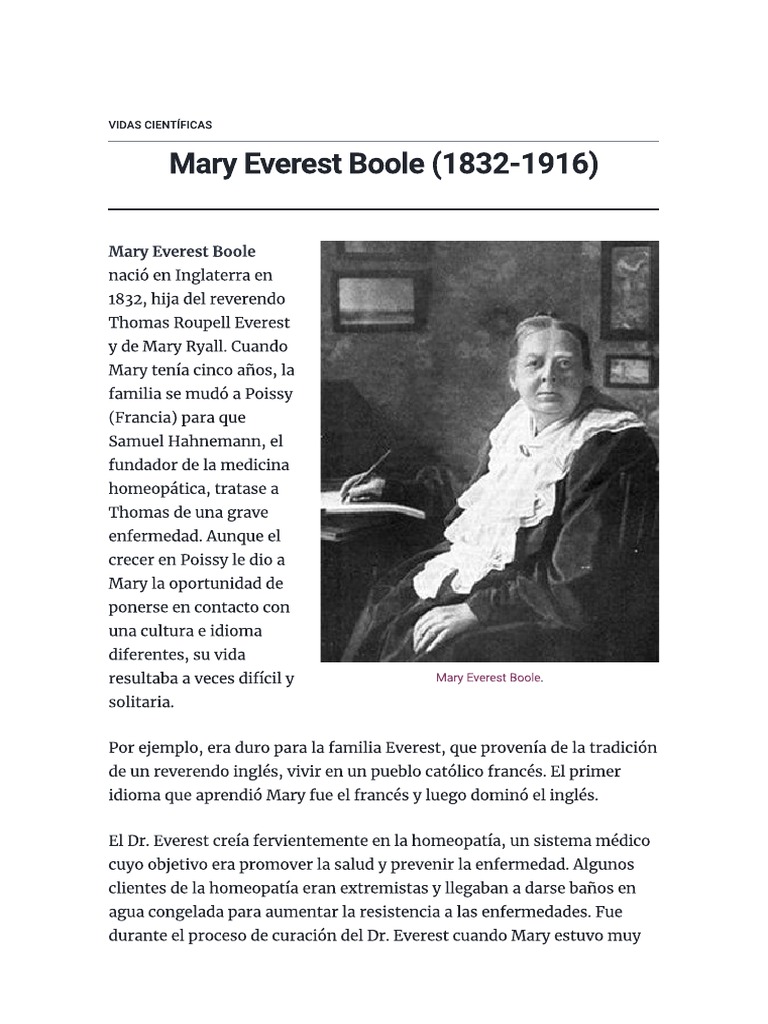 Bio Mary Everest Boole PDF | PDF