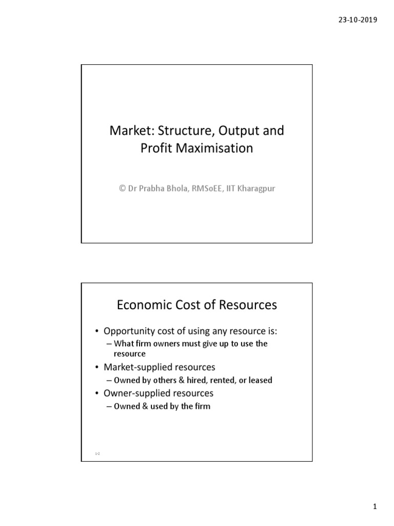 Market - Structure, Output - Profit Maximisation | PDF | Market Power ...