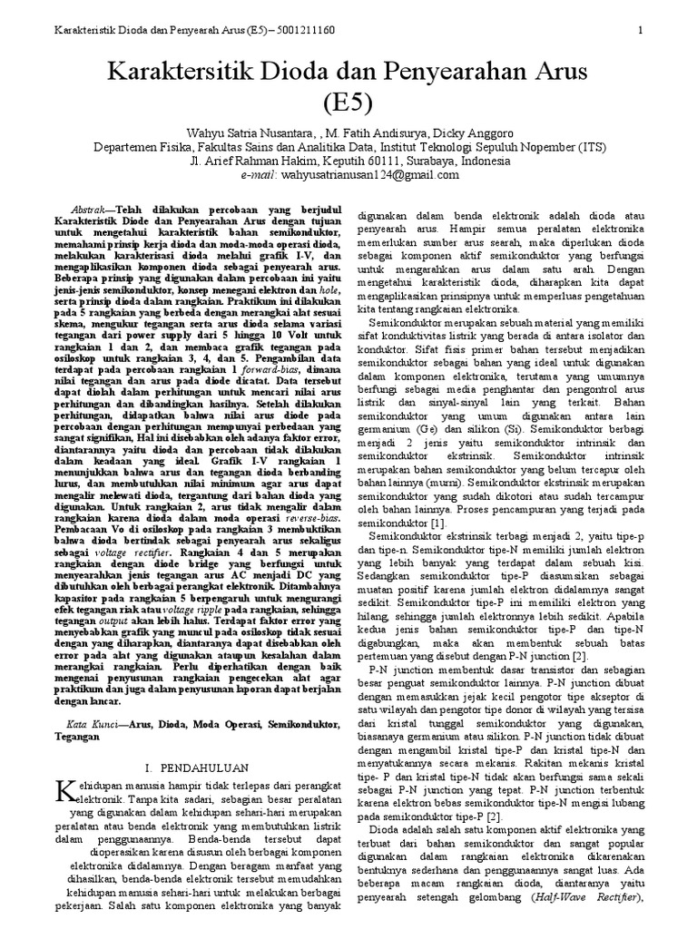 Karakteristik Dioda dan Penyearah | PDF | Sains & Matematika