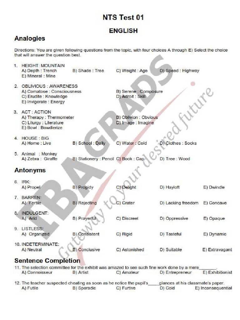 JPG NTS Test 01 2022-23 | PDF