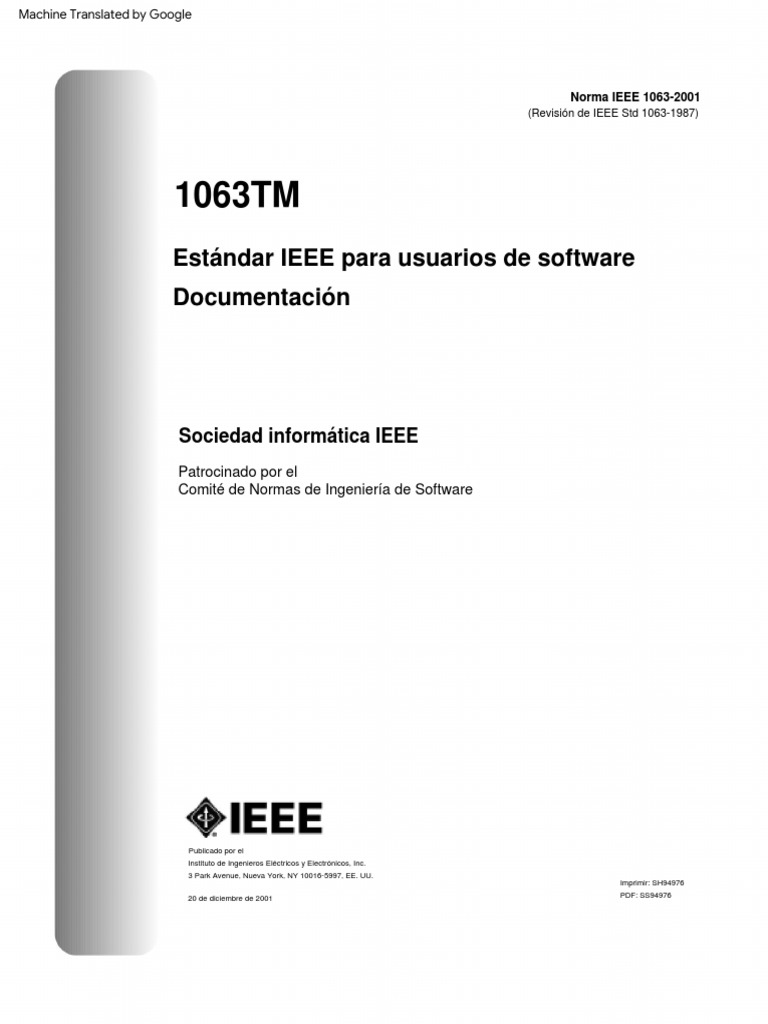 IEEE STD 1063-2001SW User Documentation PDF | PDF | Software | Instituto de Ingenieros ...