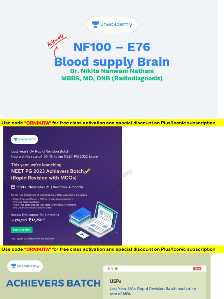 NF100 E76 Blood Supply Brain Annotated | PDF | Cardiovascular System | Medicine