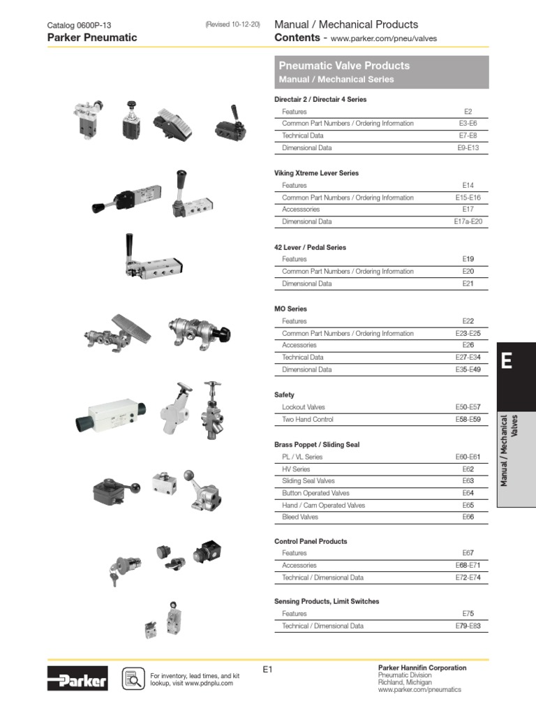 Manual-Parker Pneumatic-Valves PDF | PDF | Valve | Mechanical Engineering