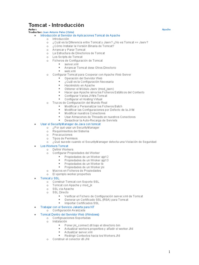 Tomcat | PDF | Java (lenguaje de programación) | máquina virtual de Java