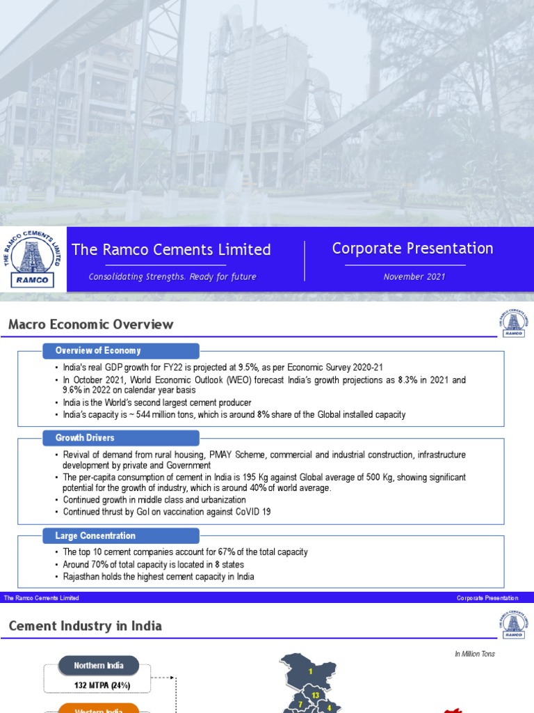 Ramco Cements Corporate Overview 2021 | PDF | Concrete | Sustainability