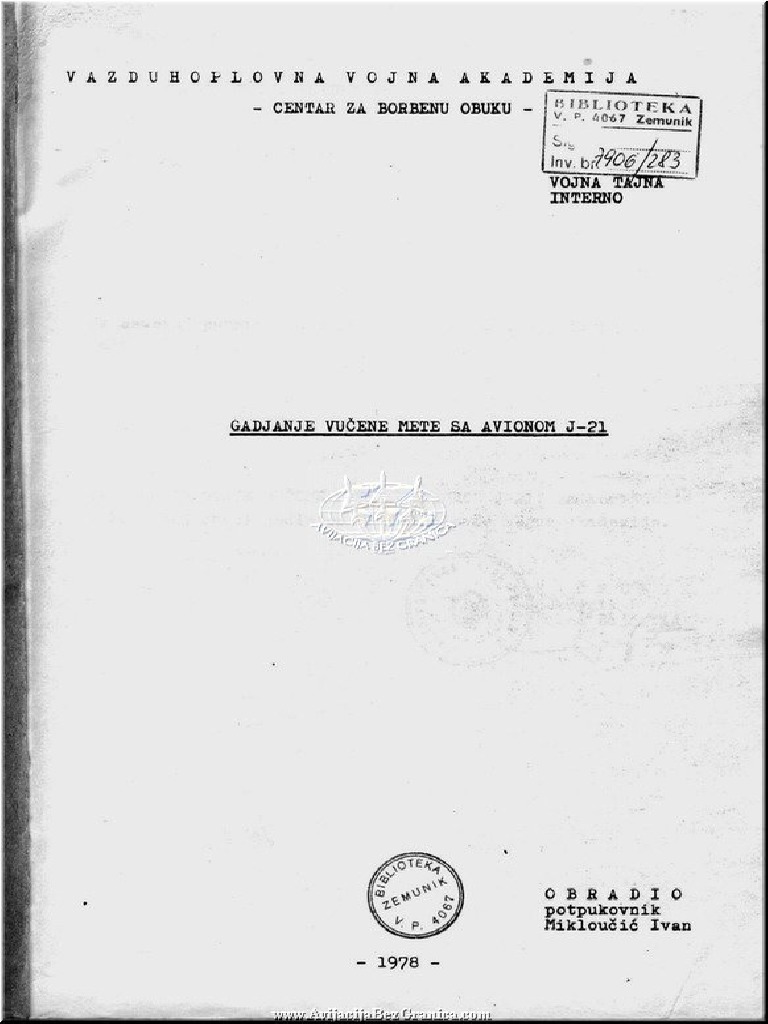 VTUP Gadjanje Vucene Mete Avionom J-21 (Jastreb) | PDF