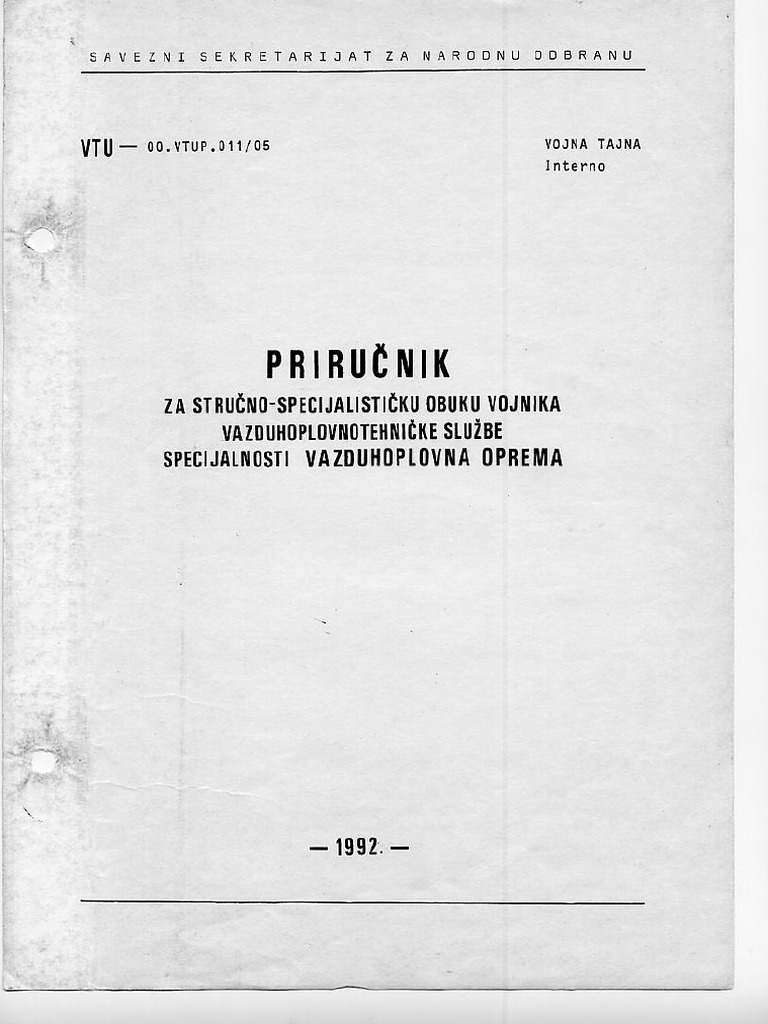VTUP Prirucnik Za Obuku VTSL RV I PVO | PDF