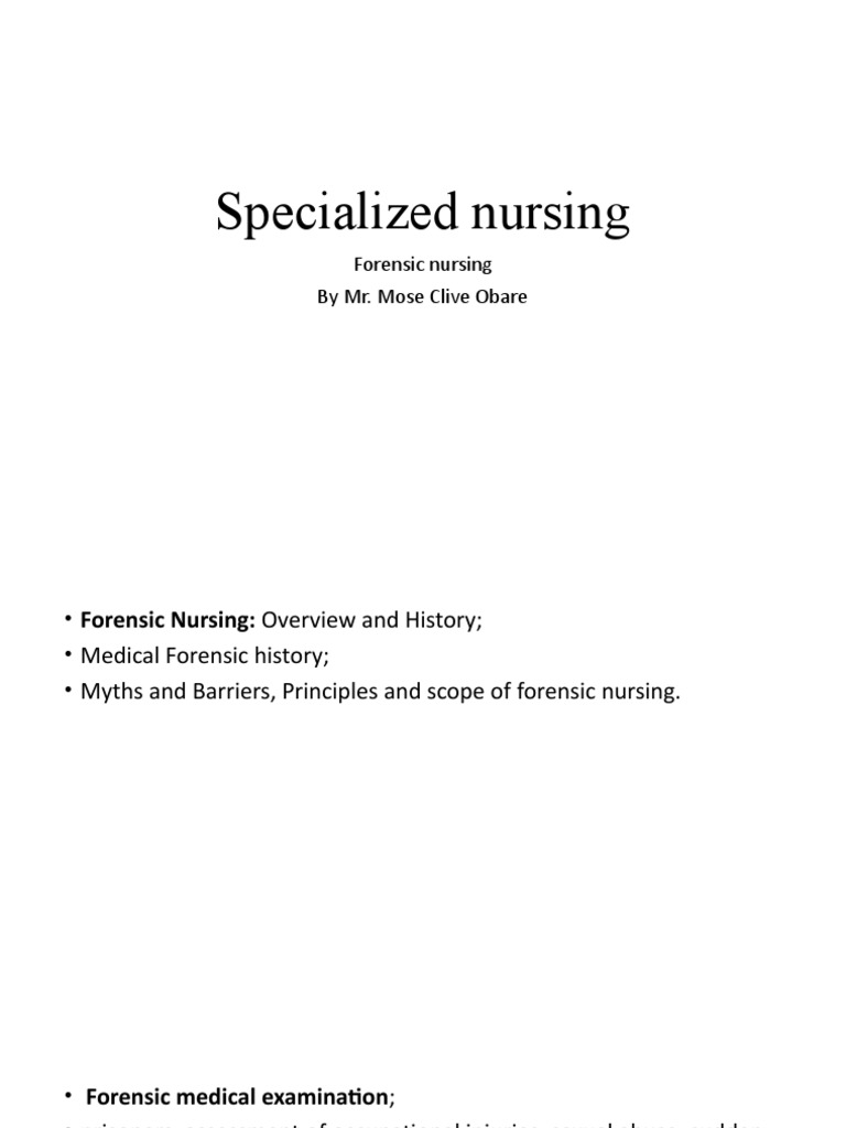 Forensic Nursing Outline | PDF