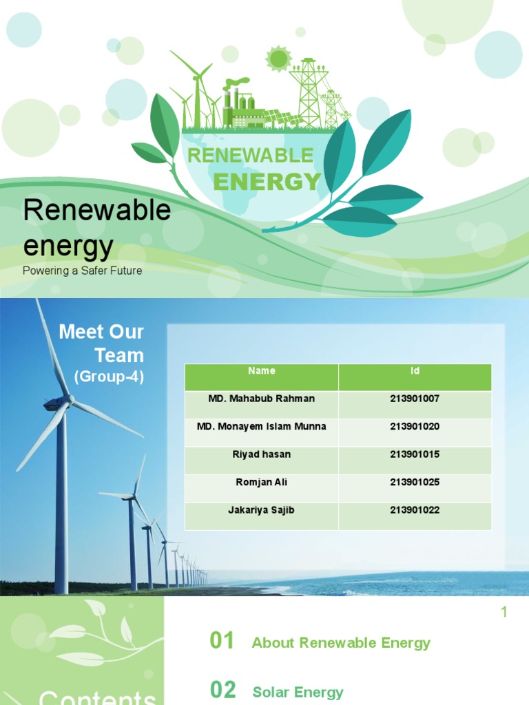 Chemistry Presentation On Renewable Energy | Download Free PDF ...