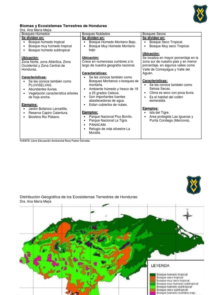 Biomas y Ecosistemas de Honduras | PDF | Los bosques | Honduras