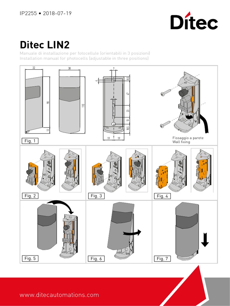 Ditec LIN2 Technical Manual (Multiple Languages) | PDF