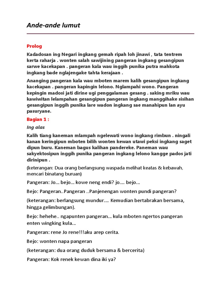 Cerita Ludruk Ande Ande Lumut | PDF | Seni