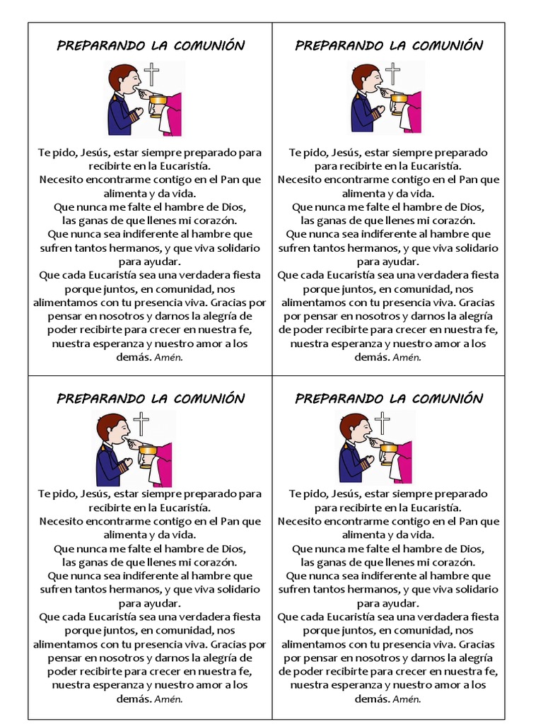 Una oración para prepararse a recibir la Comunión | PDF | eucaristía