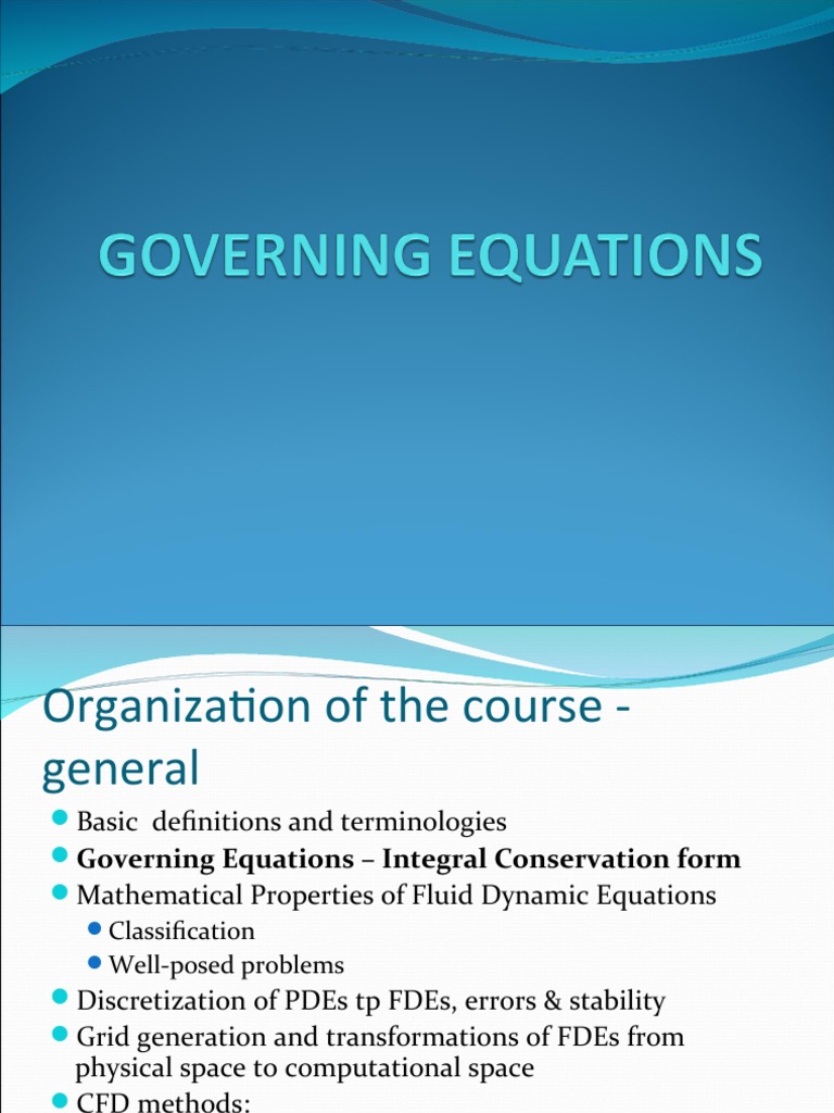 CFD CLASS - Lecture 5 - 7-1-12 | PDF